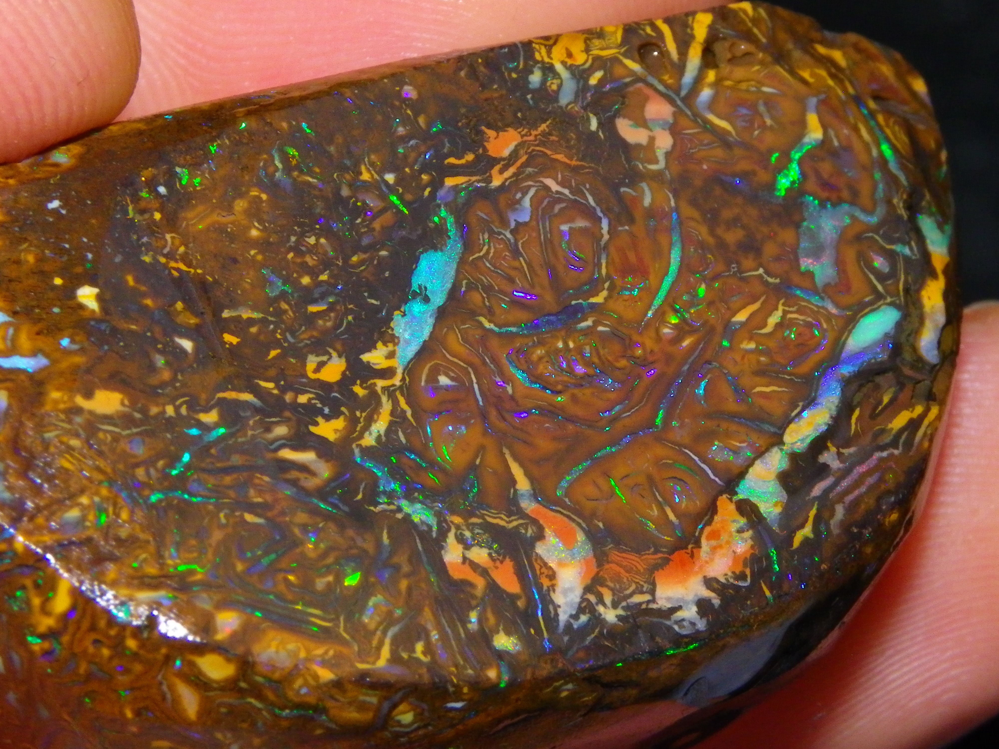 Nice Quality Rough Koroit Opal Preform 191cts Blue/Green Fires/Nut/Pat ...